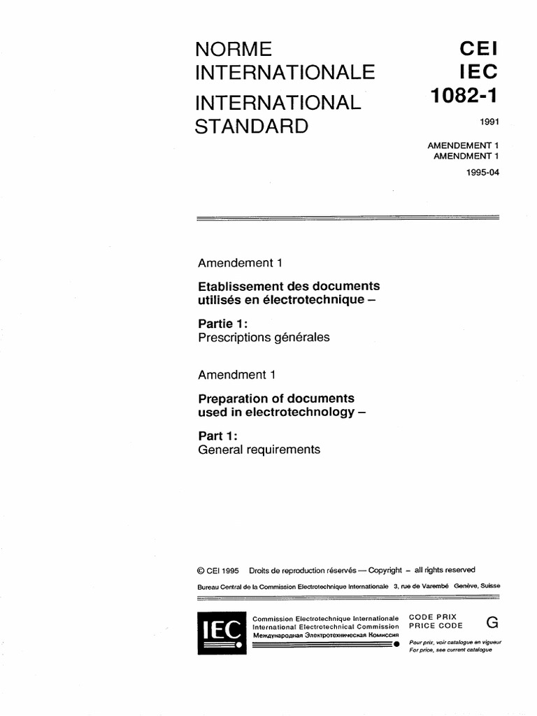 IEC 61082-1 General Requirements - Amendment 1 | PDF
