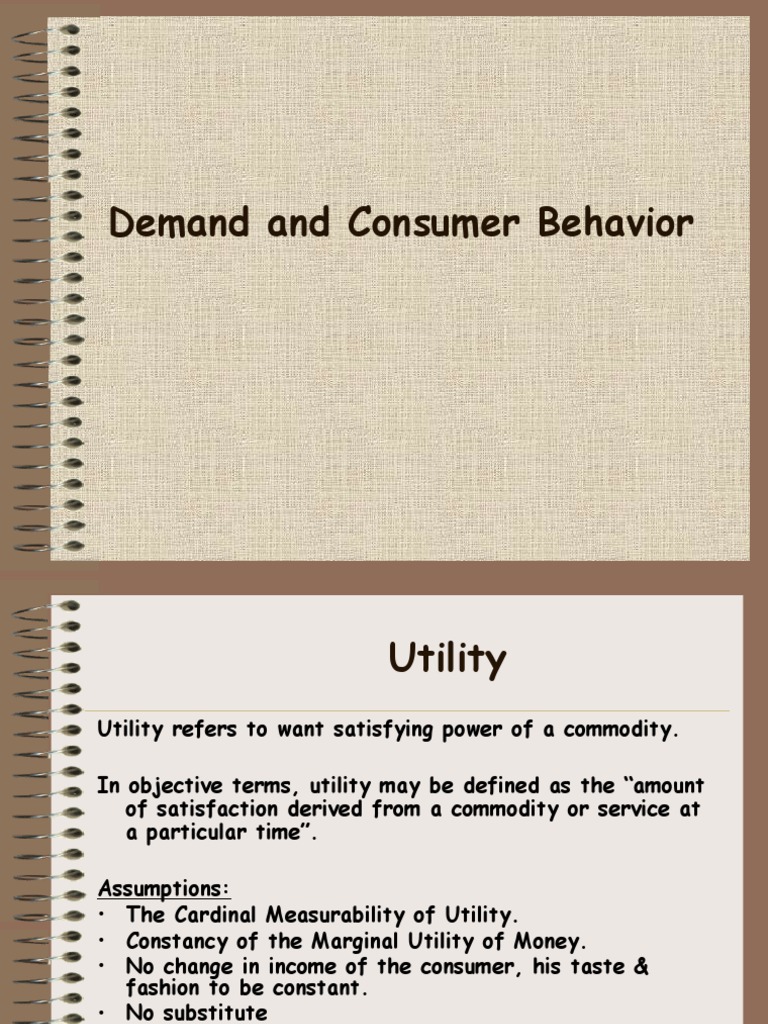 Demand and Consumer Behavior | PDF | Utility | Marginal Utility