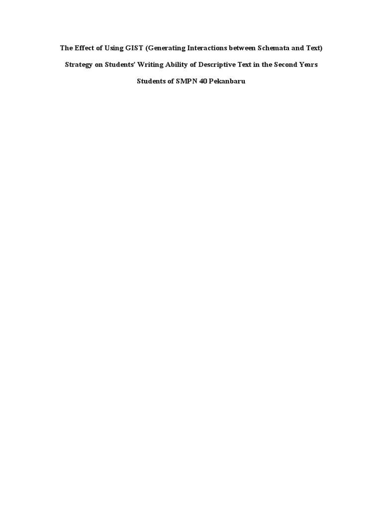 The Effect of Using GIST | PDF