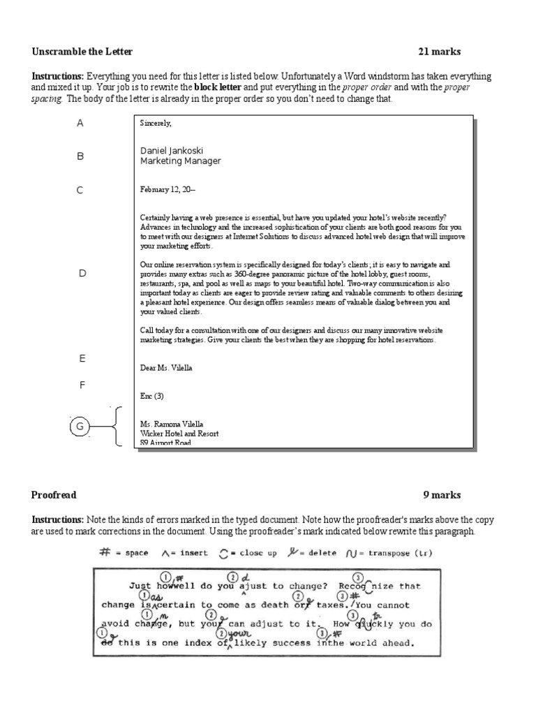 Typing Assignment | Proofreading | Hotel