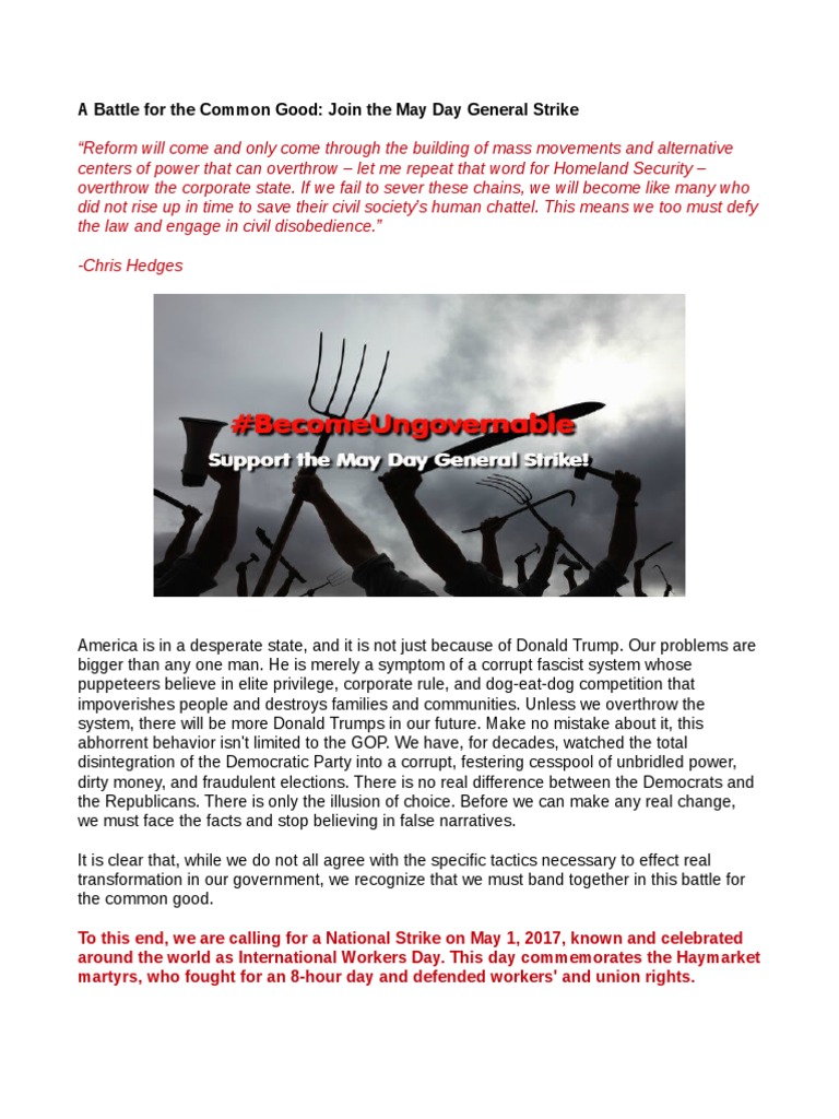General Strike Flyer-Long Version | PDF | Trade Union | Democratic ...