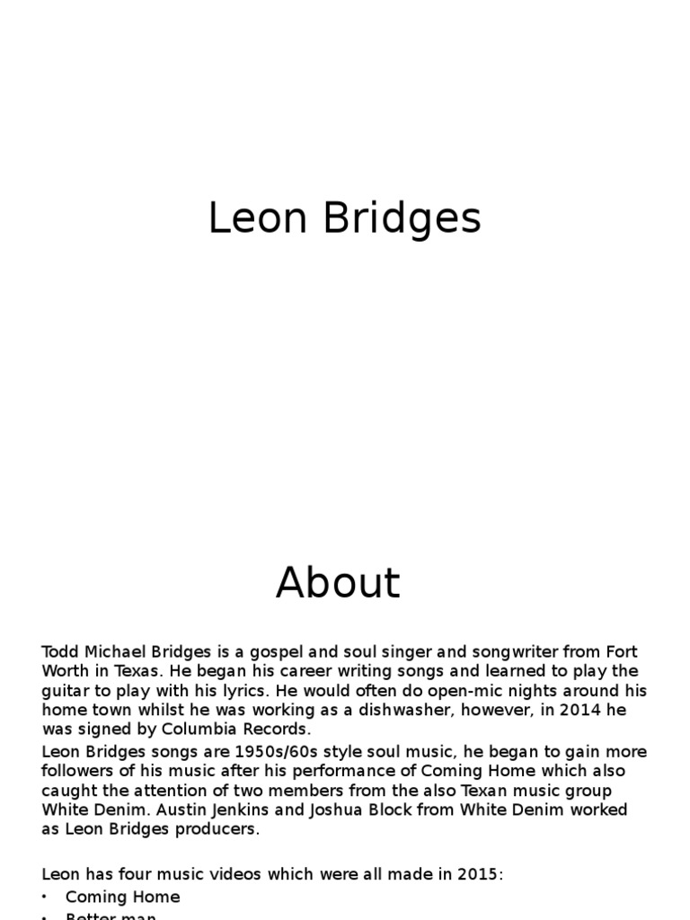 Leon Bridges Case Study | PDF