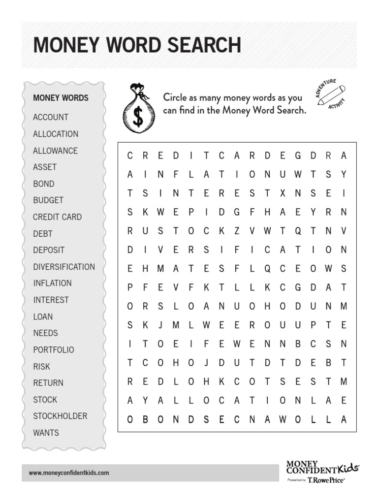 Money Word Puzzle | PDF | Diversification (Finance) | Money
