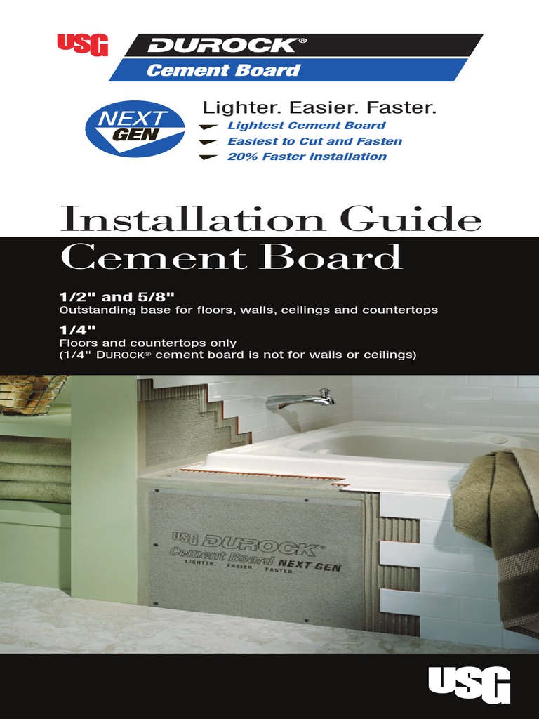 Durock Cement Board Installation Guide en CB237 | PDF | Countertop ...