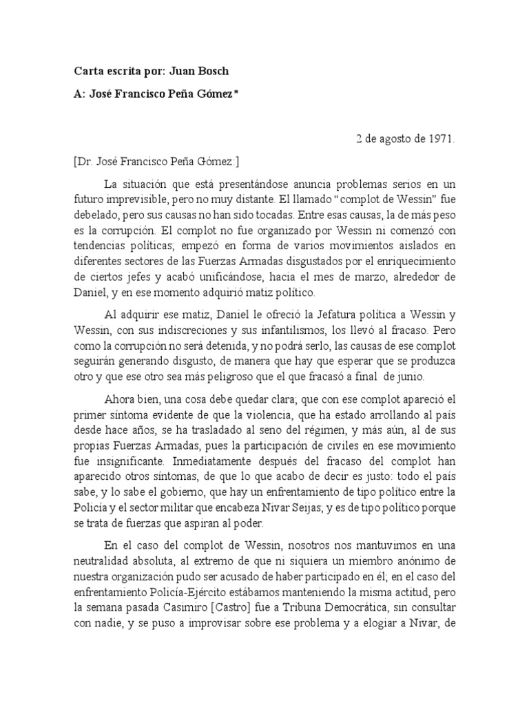 Análisis del complot de Wessin en 1971 | PDF | Conspiración (Criminal ...