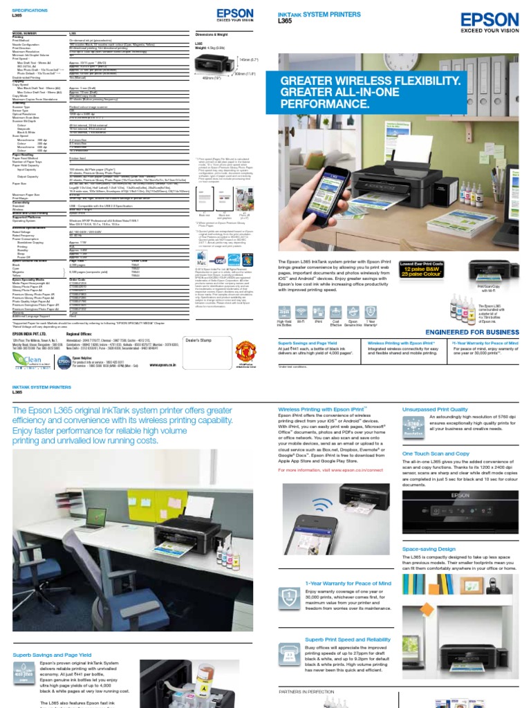 Epson L365 | Image Scanner | Printer (Computing)