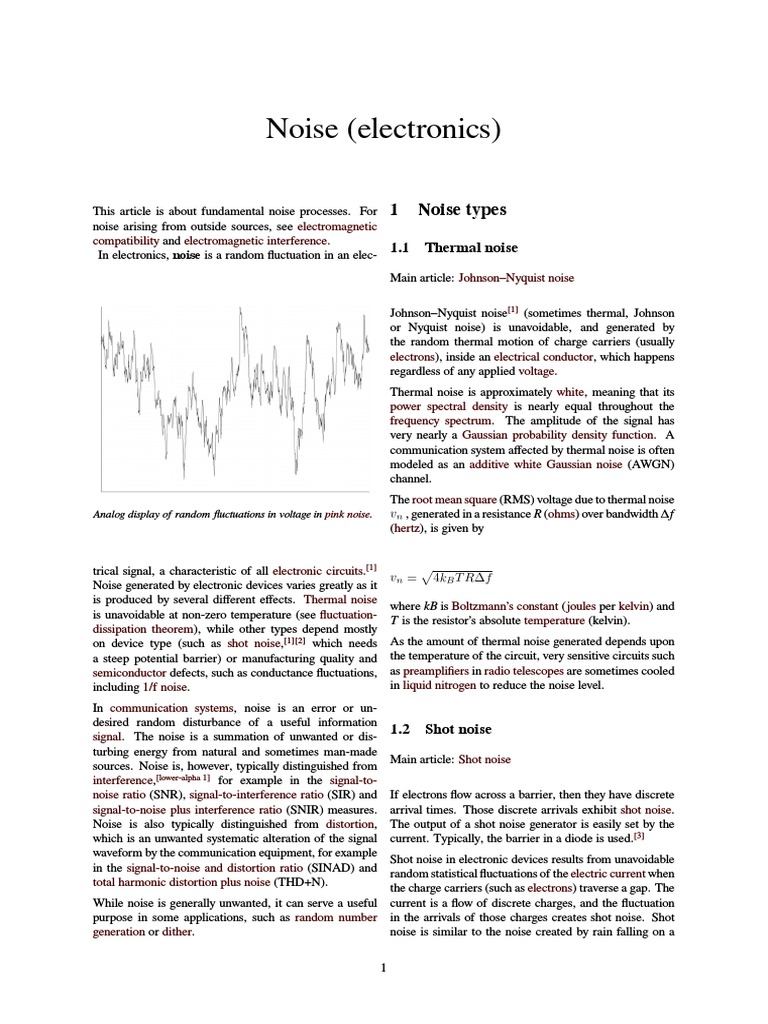 Noise (Electronics) | PDF