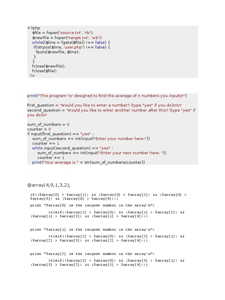 While False If False: @array (4,9,1,3,2) | PDF