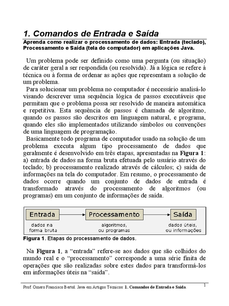 Comandos de Entrada e Saída | PDF | C (linguagem de programação) | Dados