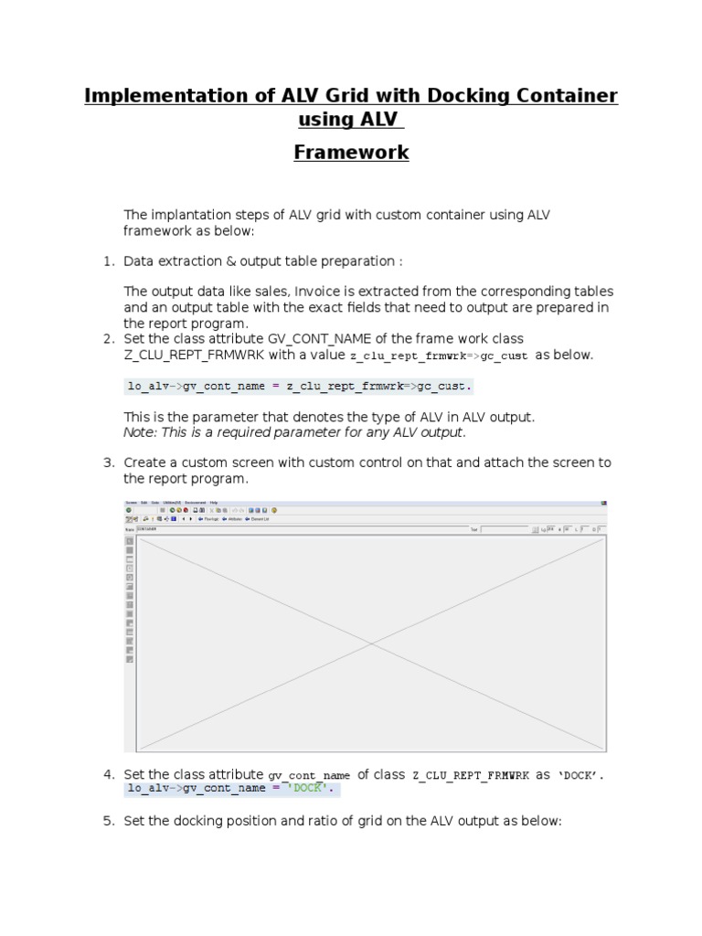 ALV Grid With Dock Container Implementation | PDF