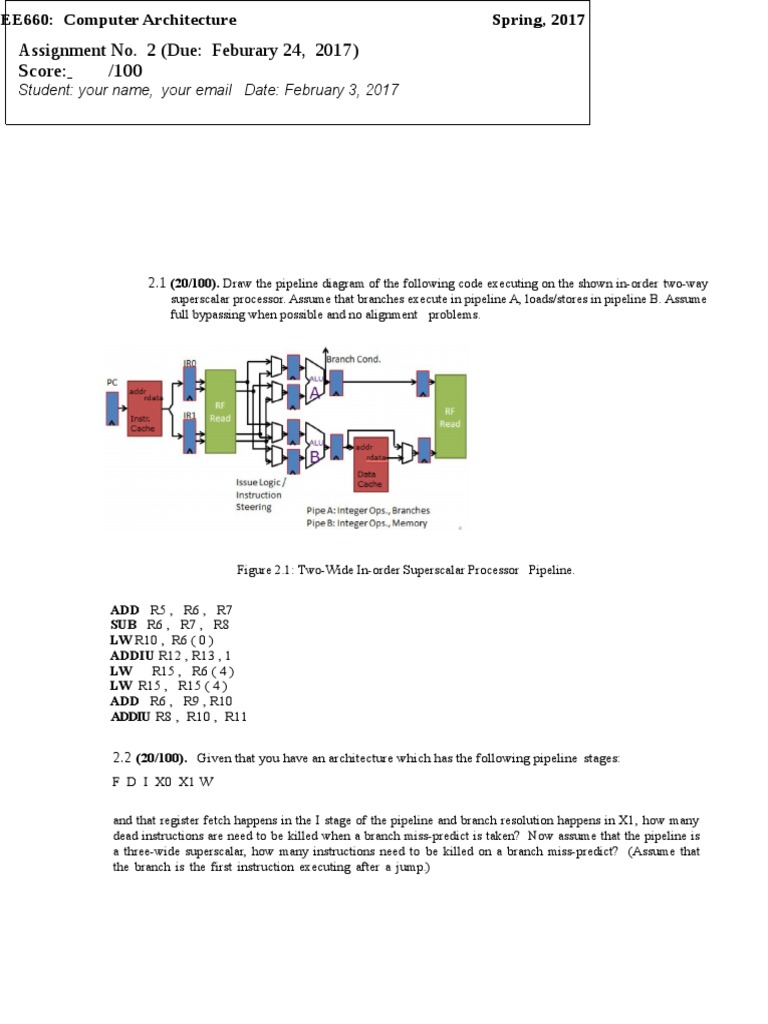 Superscalar Processor Pipeline Analysis | PDF | Instruction Set ...