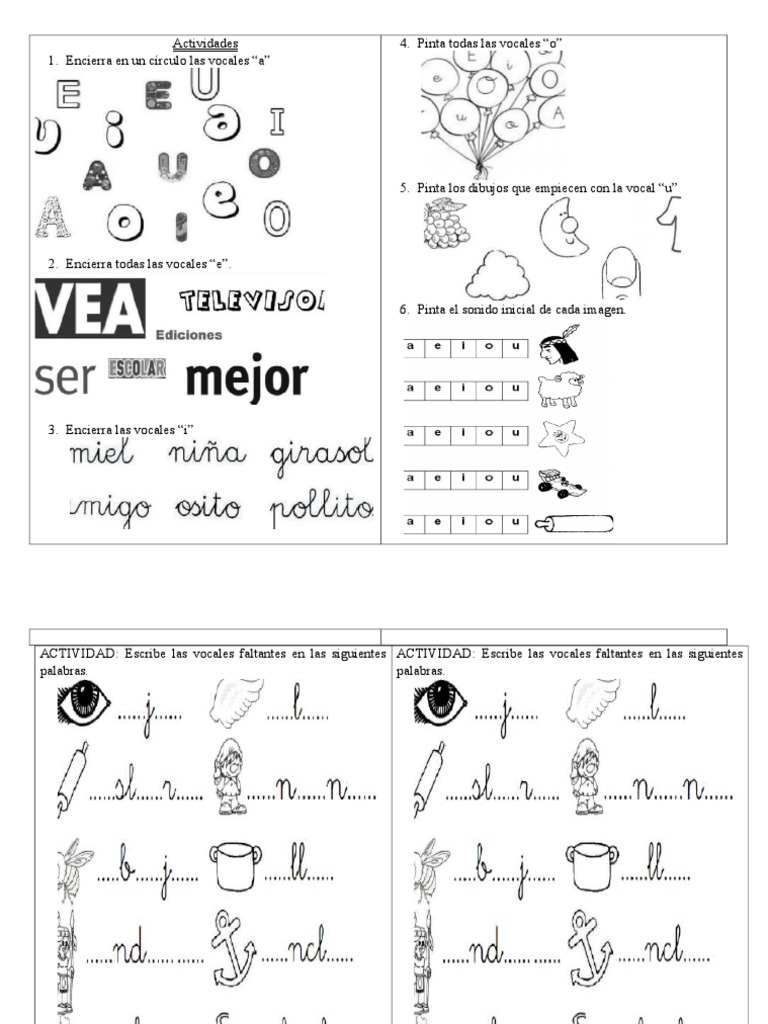 Actividades Las Vocales | PDF