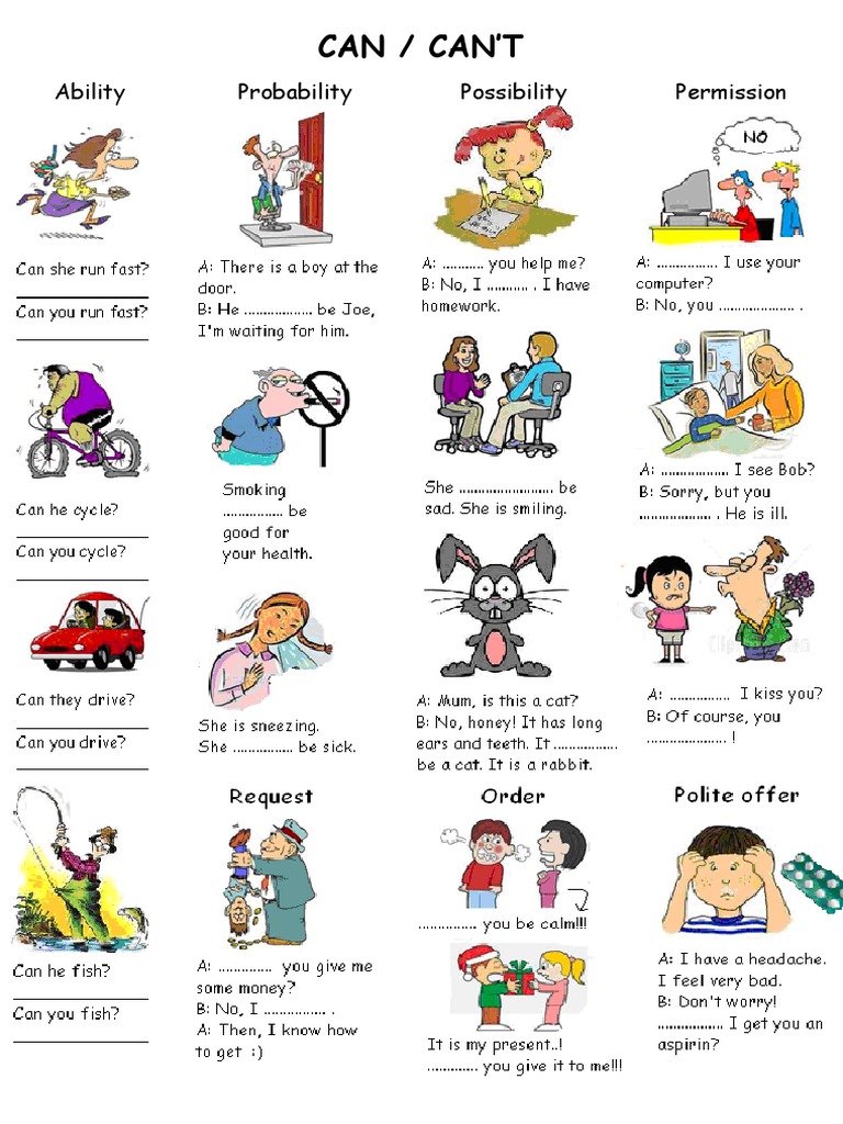 Can / Can'T: Ability Probability Possibility Permission | PDF