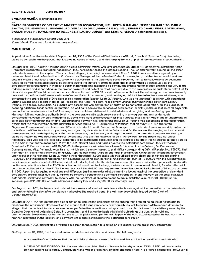 Marquez and Marquez For Plaintiff-Appellant. Estanislao A. Fernandez ...
