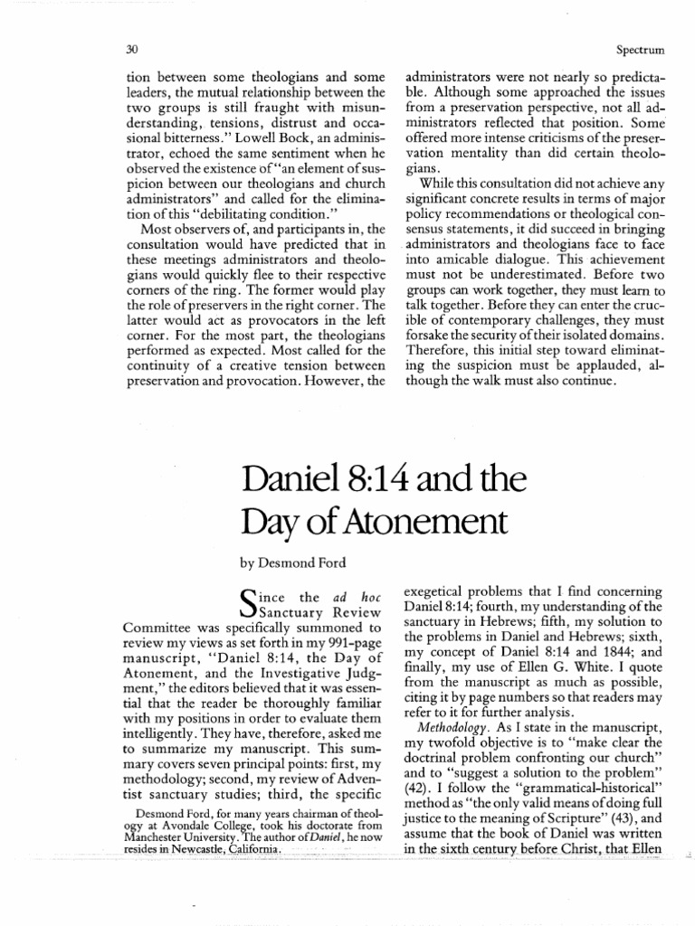 Daniel 8.14 and The Day of Atonement | PDF