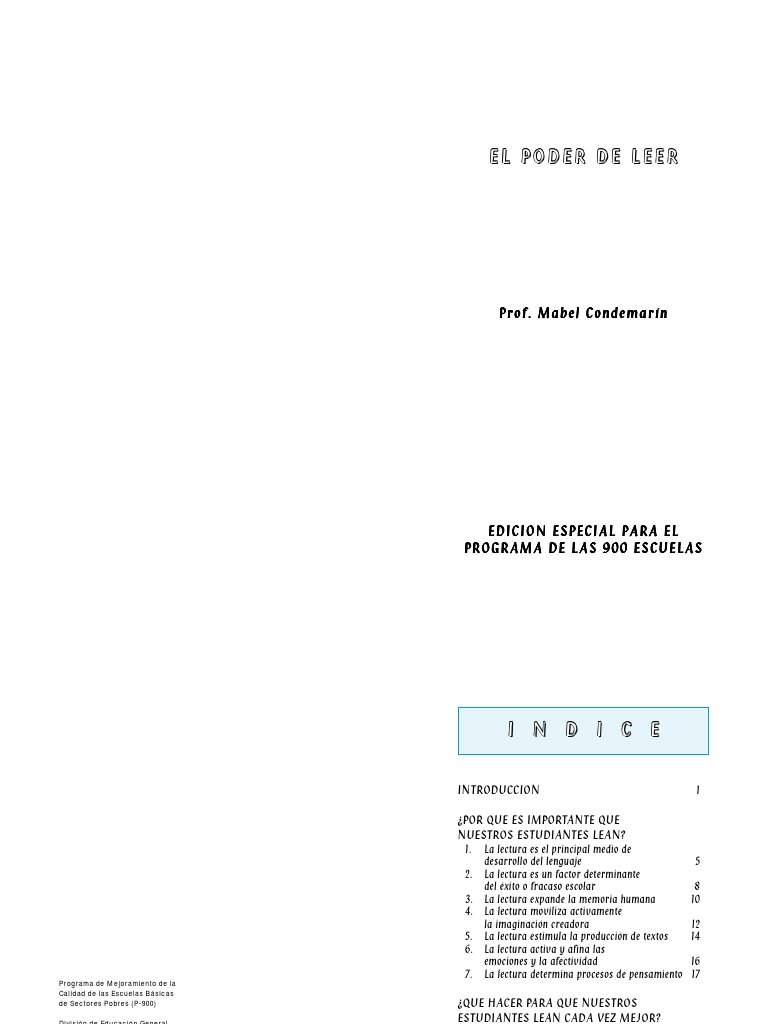El Poder de Leer, Mabel Condemarín PDF | PDF