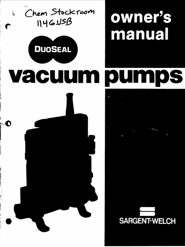 Welch Owners Manual1975 PDF | PDF | Pump | Vacuum