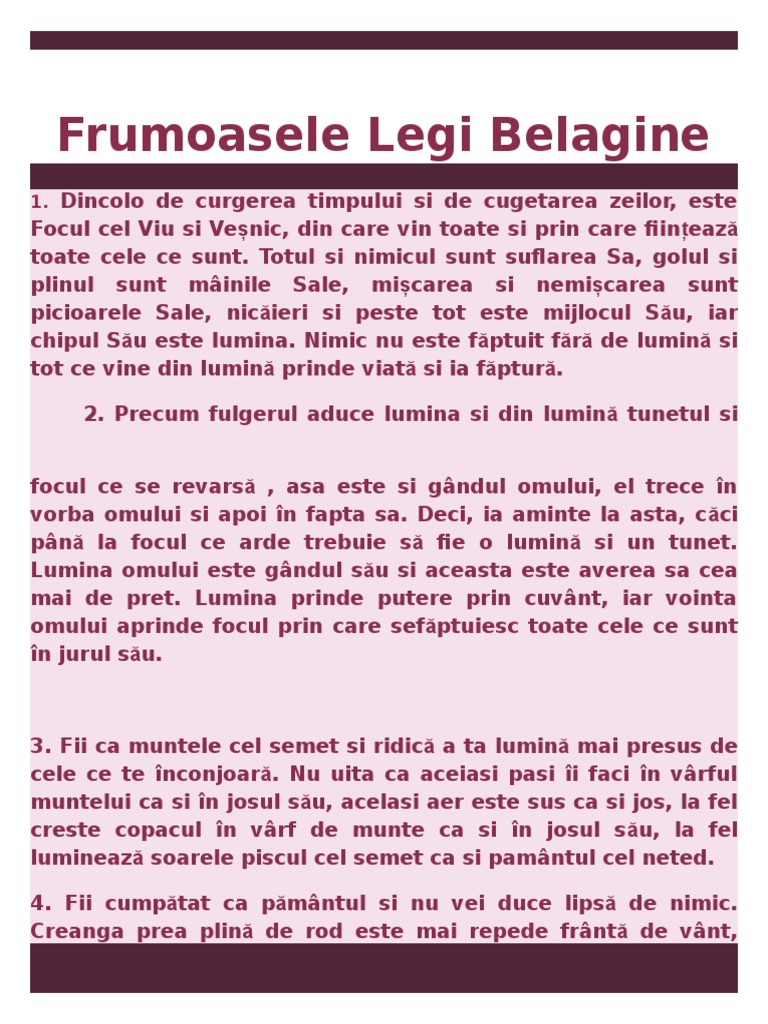 Frumoasele Legi Belagine | PDF