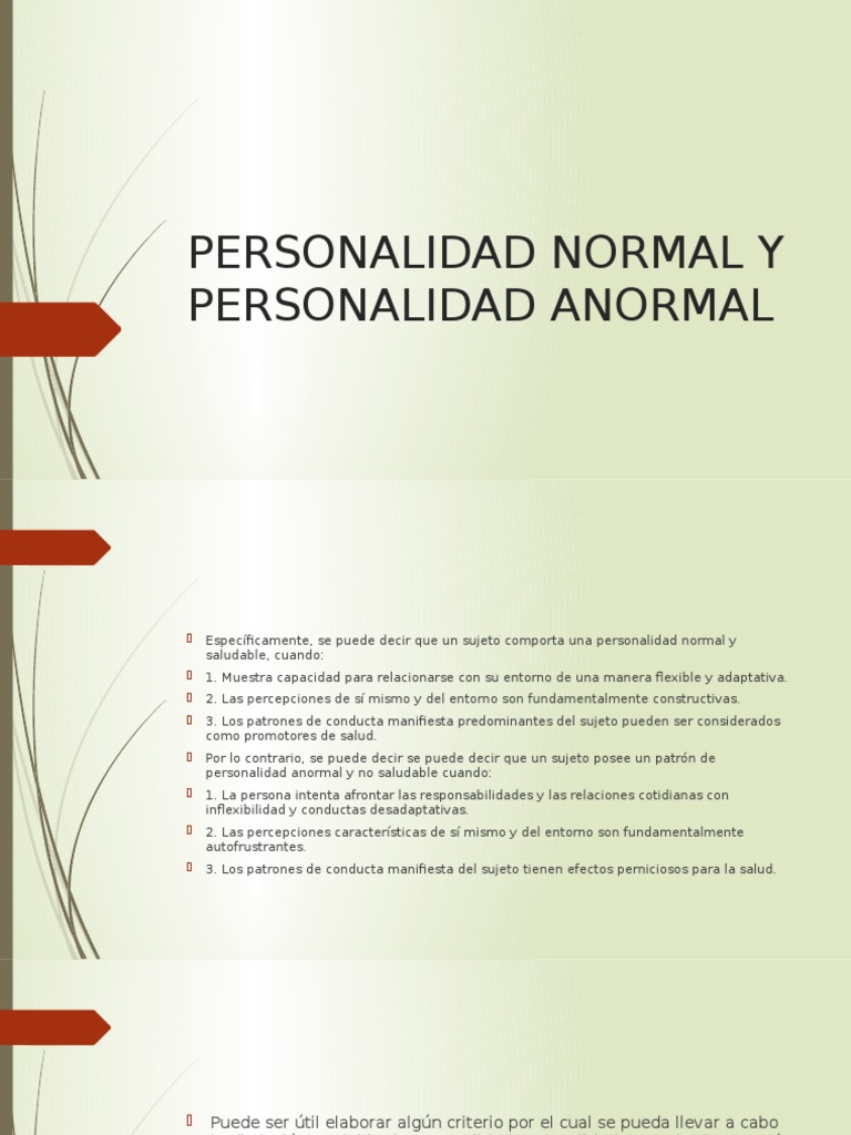 3-Personalidad Normal y Personalidad Anormal | Desorden de personalidad ...