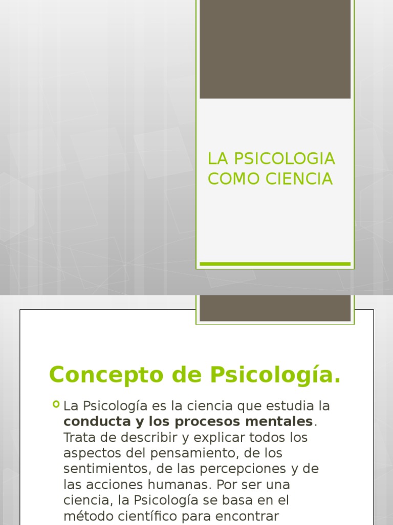 1-La Psicologia Como Ciencia | PDF | Sicología | Science