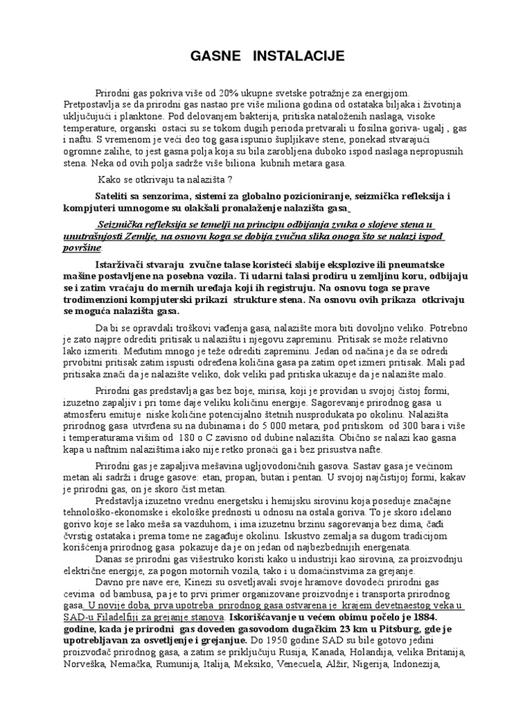 Gasne Instalacije | PDF