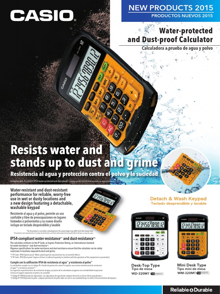 Water-protected and Dust-proof Calculators | Matemáticas | Ciencia y ...