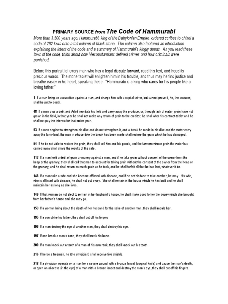 The Code of Hammurabi | Download Free PDF | Hammurabi | Babylonia
