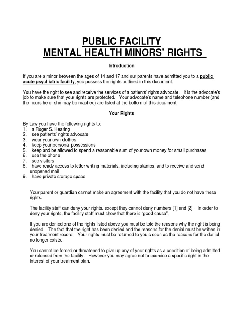 Minors Rights Public Hospital | PDF | Electroconvulsive Therapy ...