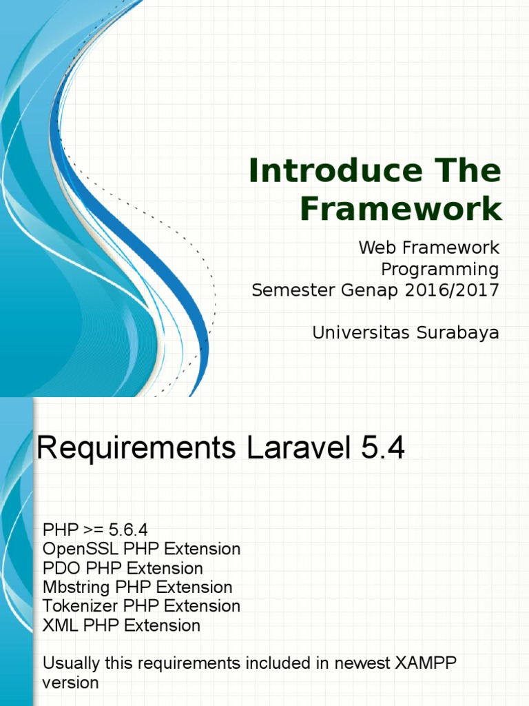 Introduce The Framework Web Framework Programming Semester Genap 2016