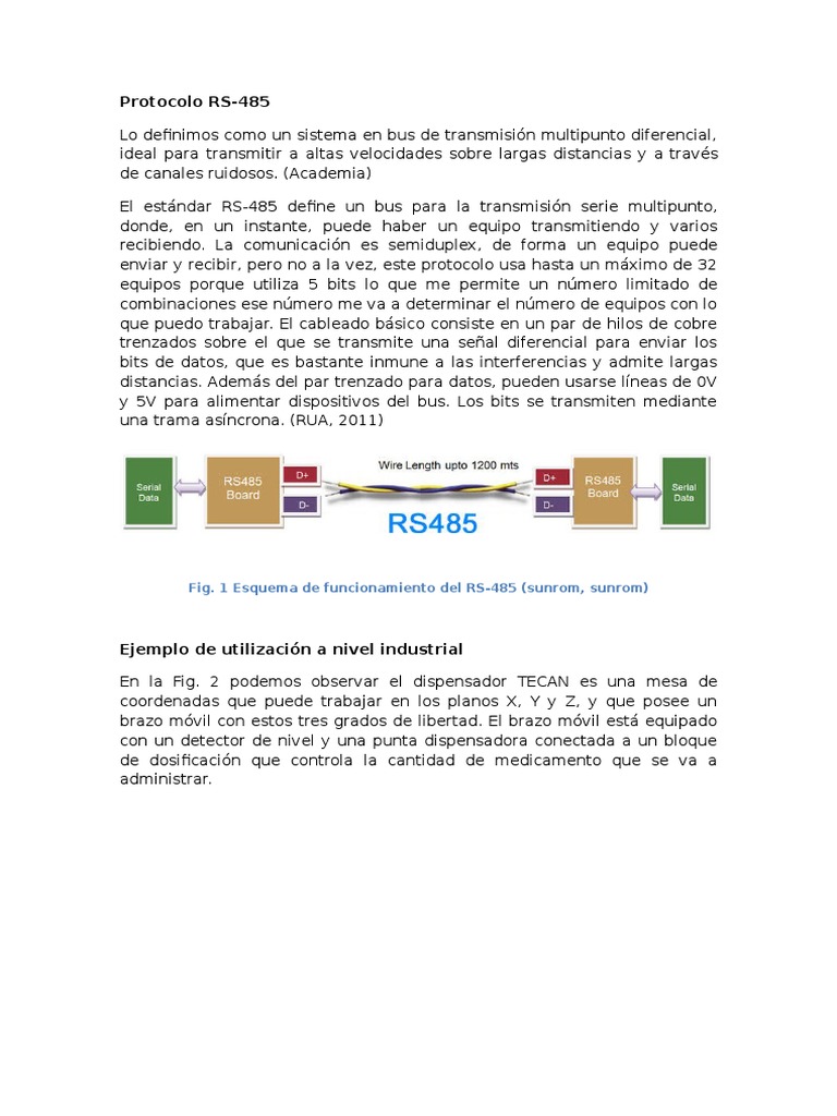 Protocolo RS 485 | PDF | Ingeniería en telecomunicaciones | Redes