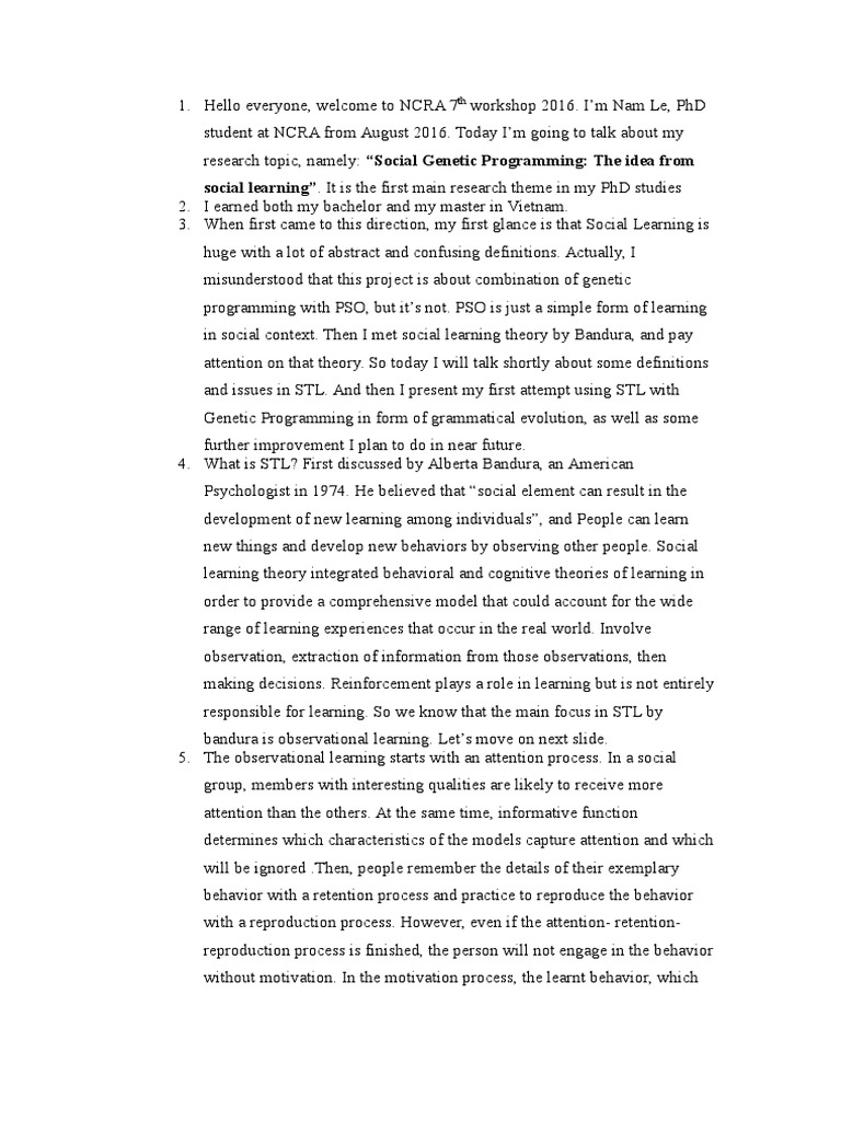 Social Learning". It Is The First Main Research Theme in My PHD Studies ...