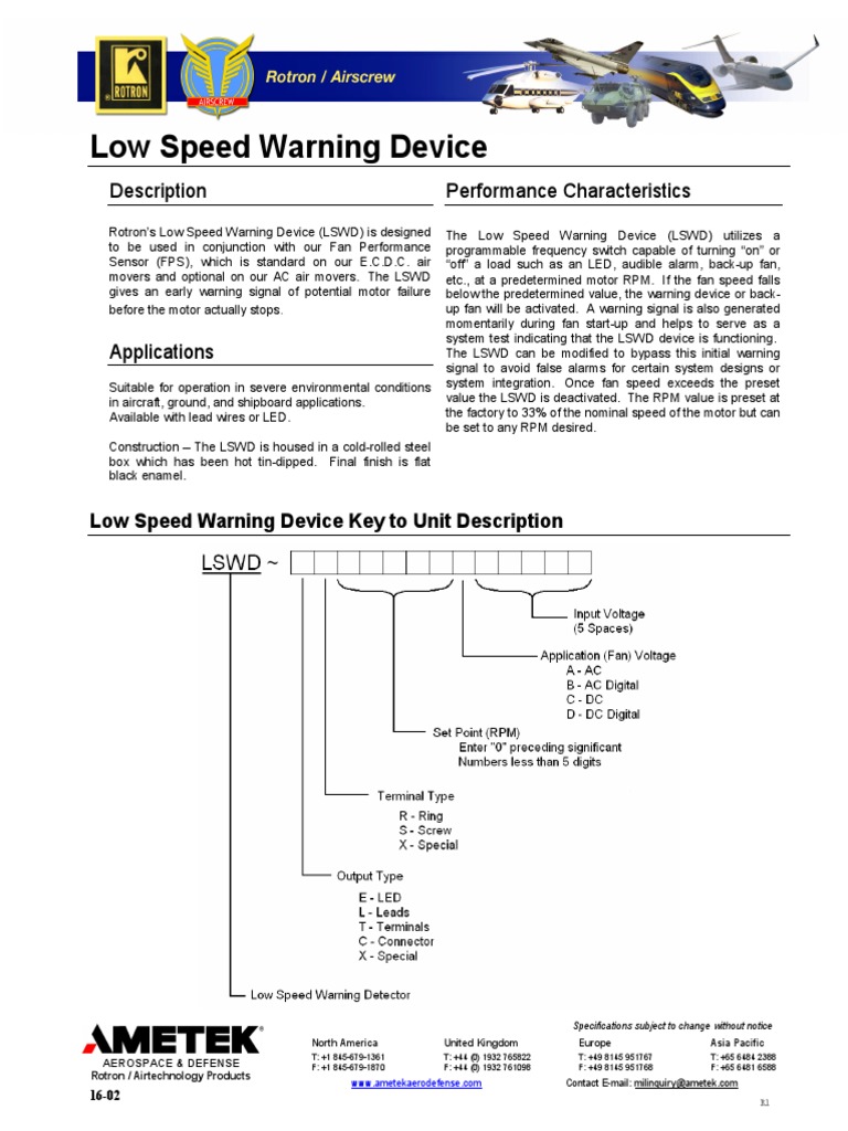 16-02 Low Speed Warning Device | PDF | Relay | Components