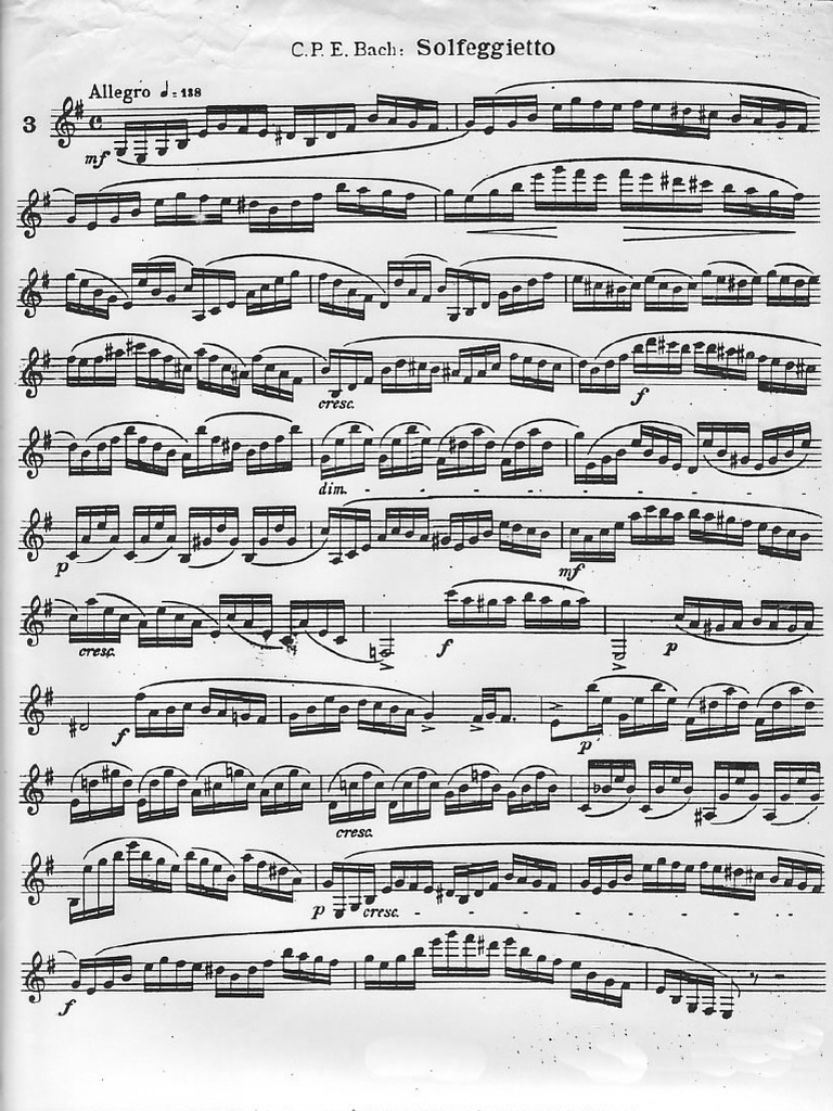 Bach - Solfeggietto for Clarinet Solo