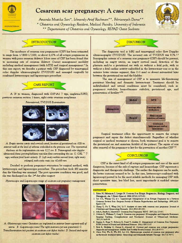 Cesarean scar pregnancy case report and management | PDF | Caesarean ...