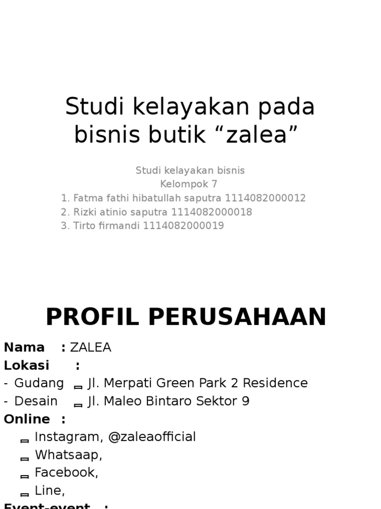 Studi Kelayakan Pada Bisnis Butik | PDF | Karier & Perkembangan ...