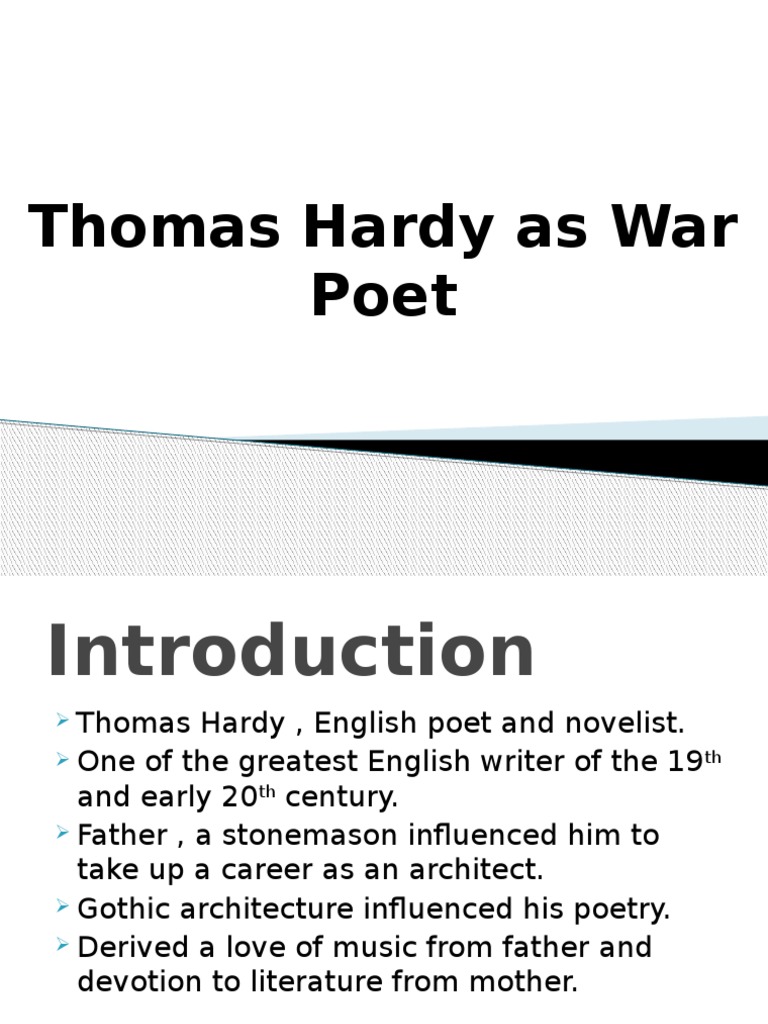 Thomas Hardy as War Poet | Thomas Hardy | Poetry