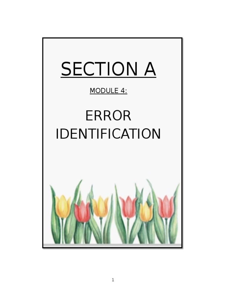 English Module Section A Error Identification | PDF | Adverb | Verb