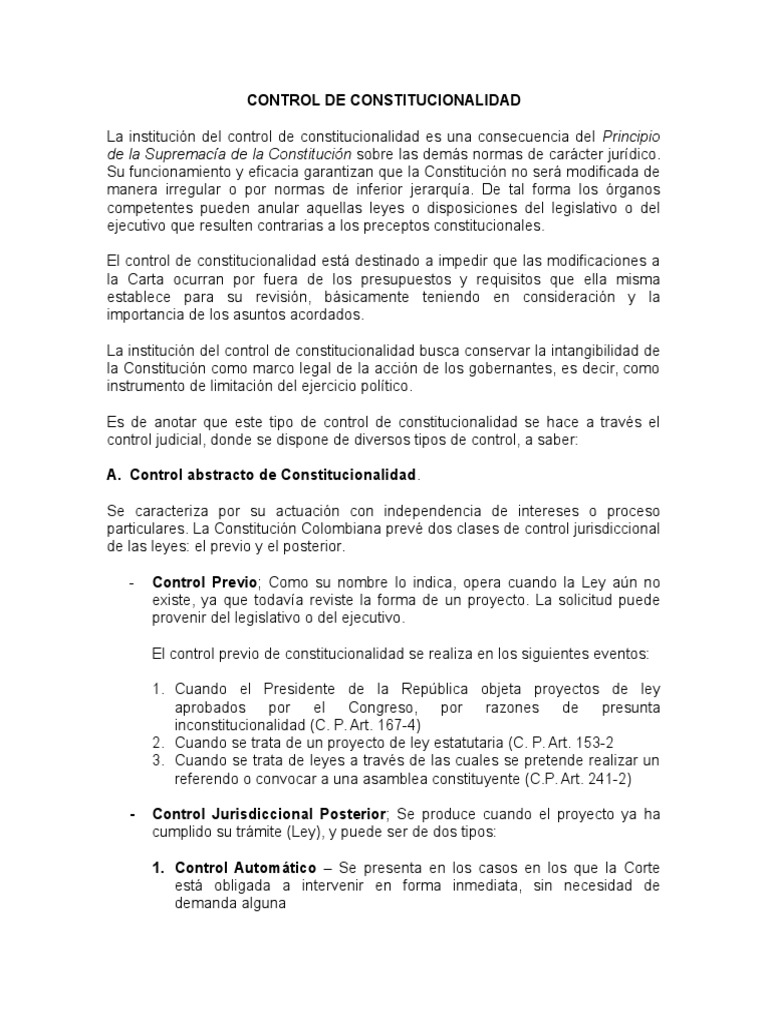 Control de Constitucionalidad | PDF | Constitución | Juez