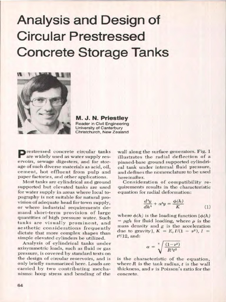 Analysis and Design of Circular Prestressed Concrete Storage Tanks ...