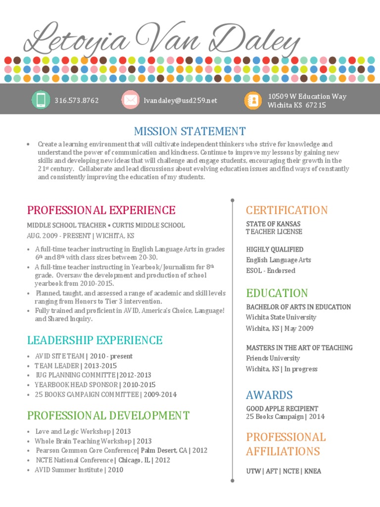 Van Daley - Leadership Resume | PDF | English As A Second Or Foreign ...