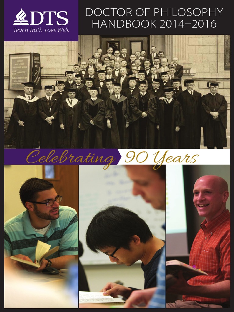 DTS PhDHandbook 2014 2016 | PDF | Doctor Of Philosophy | Academic Degree