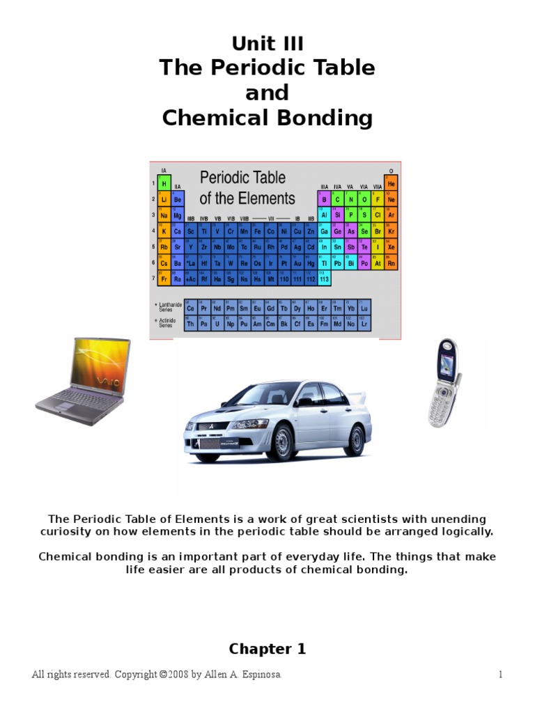 The Periodic Table and Chemical Bonding | PDF | Ion | Periodic Table