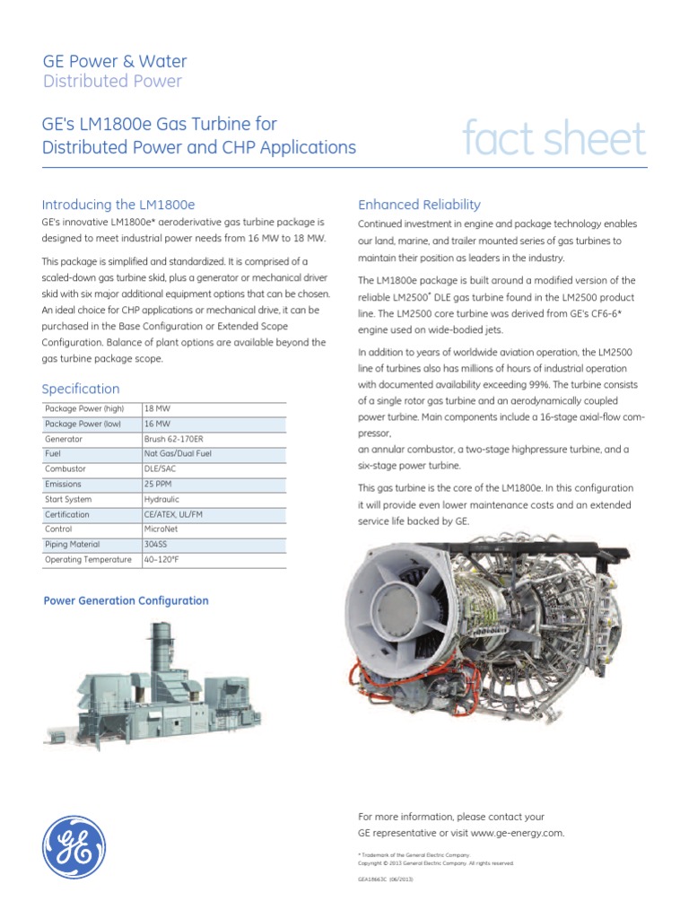 Ge Gas Engine 18 MW | PDF | Gas Turbine | Turbine