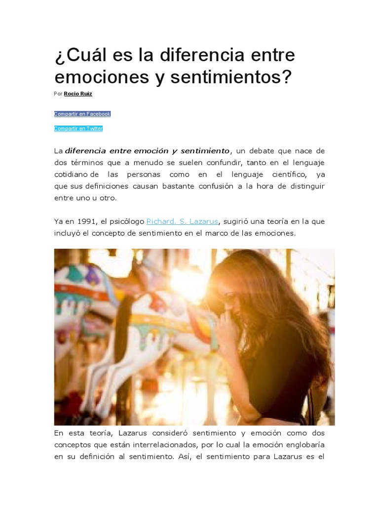 Cuál Es La Diferencia Entre Emociones y Sentimientos | Sensación | Las emociones