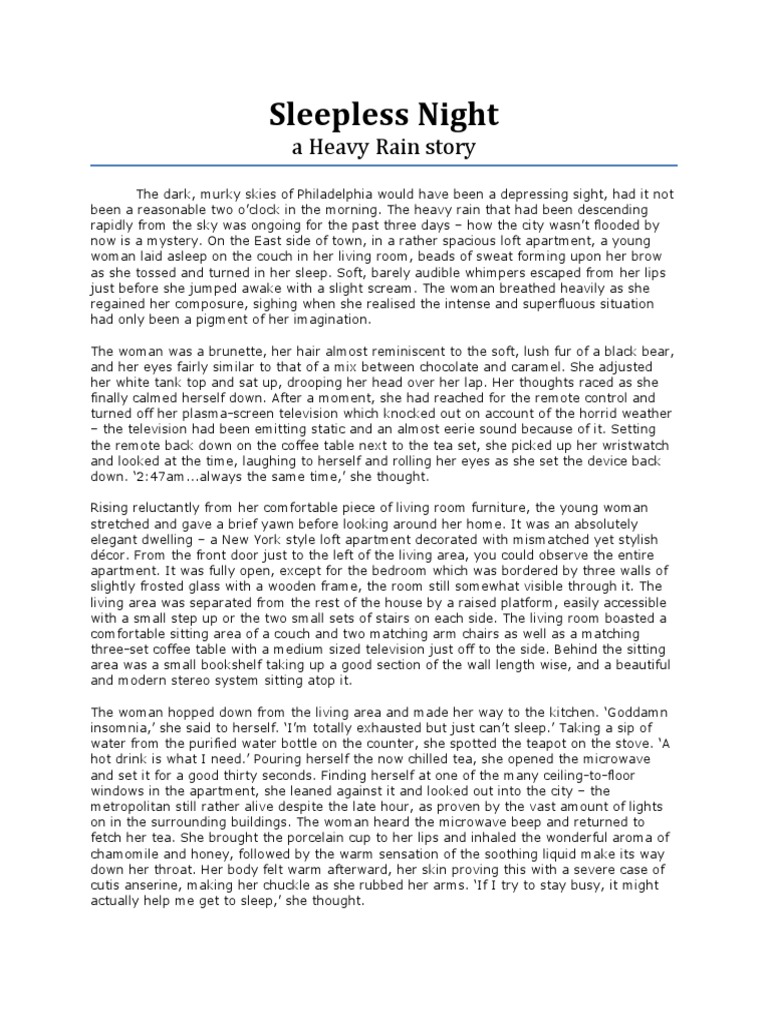 Sleepless Night: A Heavy Rain Story | PDF | Bathroom | Shower