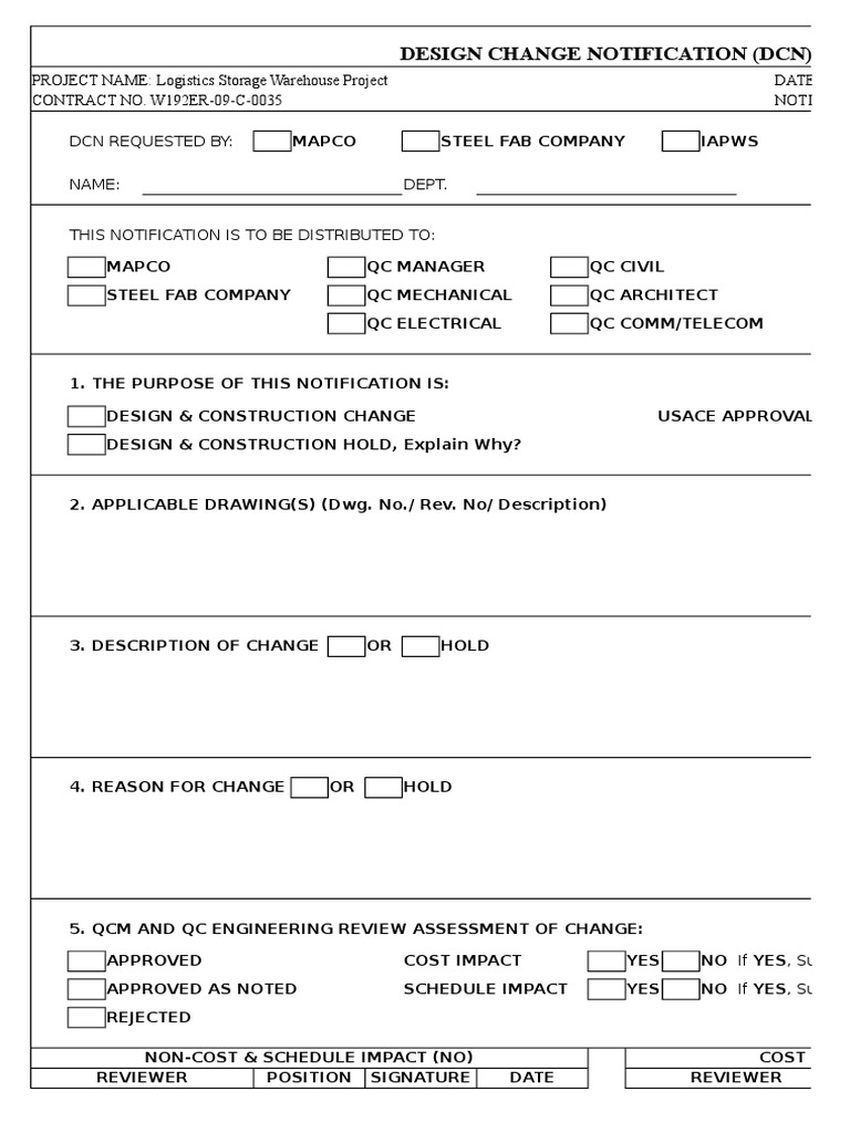 Design Change Notification (DCN) | PDF