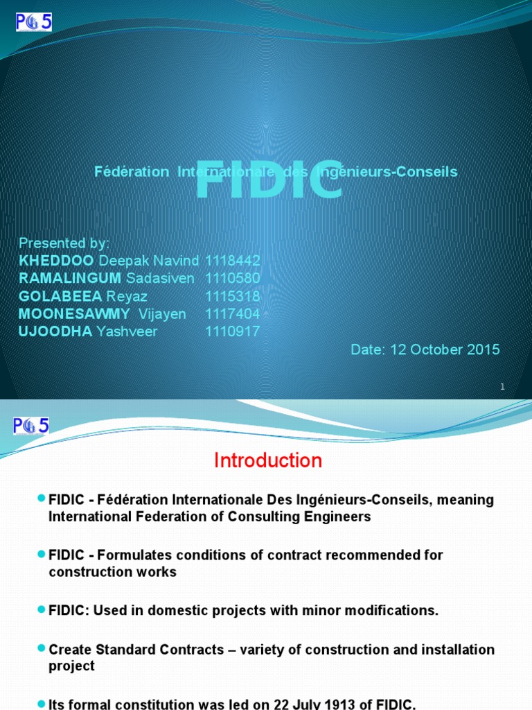 FIDIC | General Contractor | Social Institutions