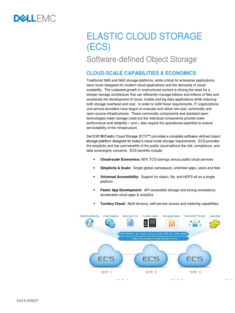 Elastic Cloud Storage (ECS) : Software-Defined Object Storage | PDF | Apache Hadoop | Cloud ...