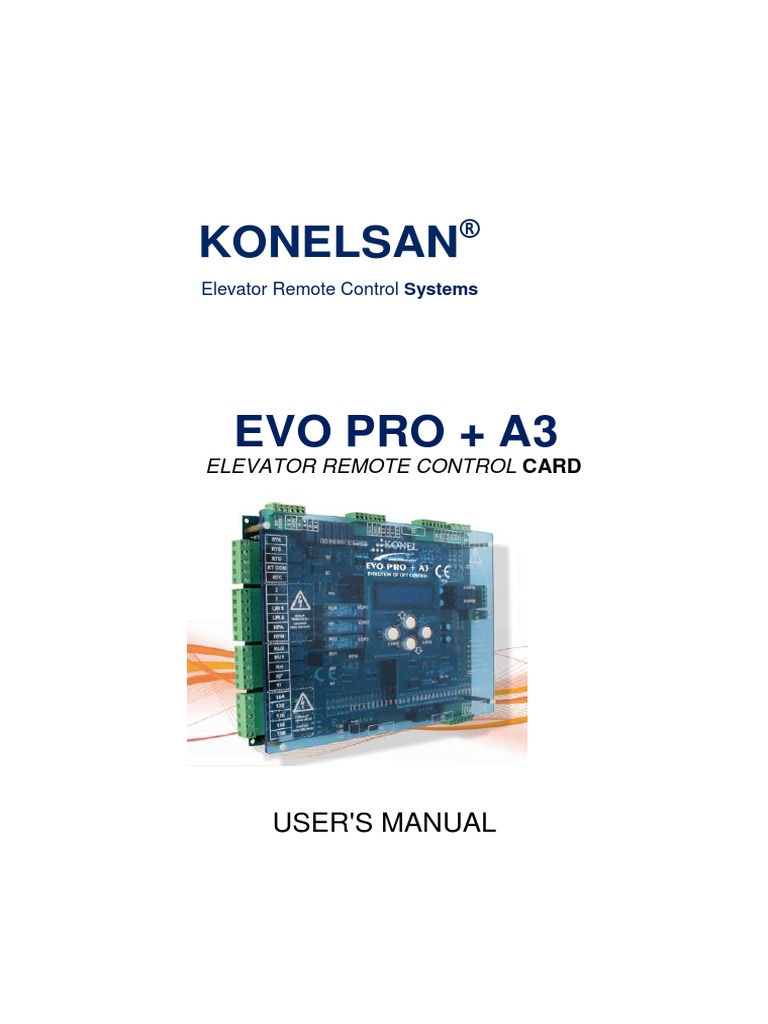 Evo Pro + A3 Manual Use Book and Drawings | PDF | Elevator | Electrical ...