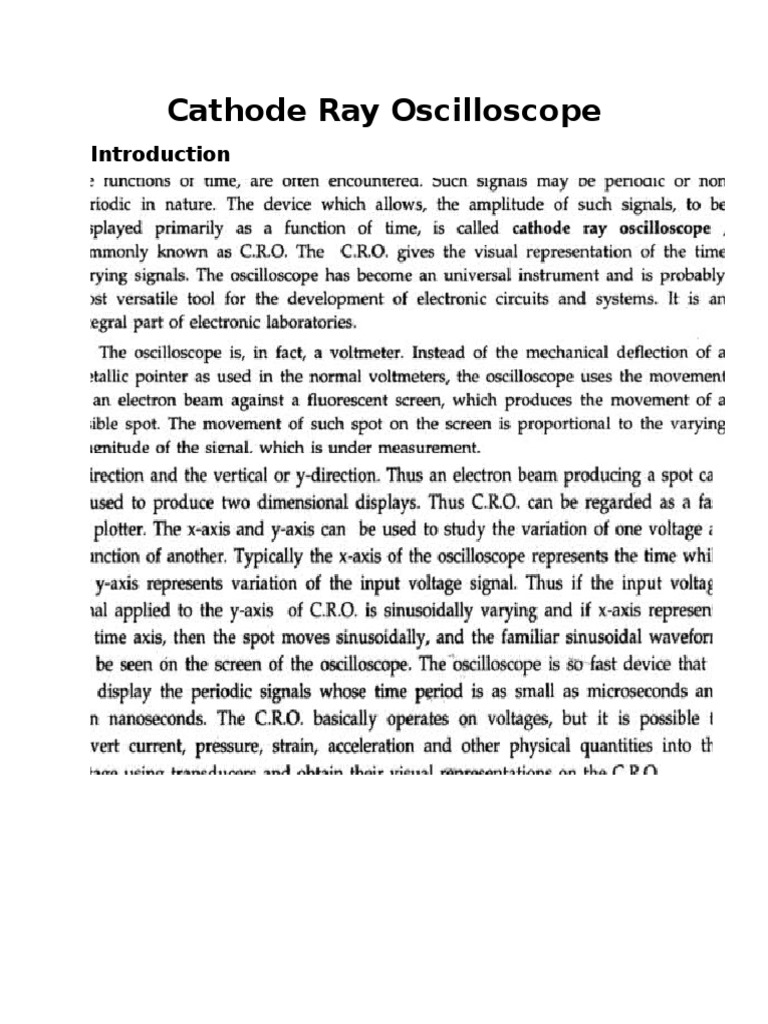 Cathode Ray Oscilloscope | PDF